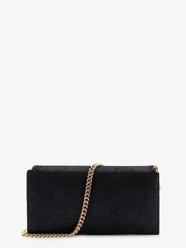 Stella McCartney Falabella Shaggy Deer Fabric Wallet - Black