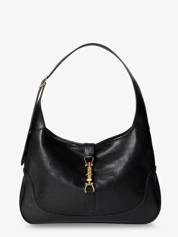 Gucci Jackie 1961 Hammered Leather Shoulder Bag - Black
