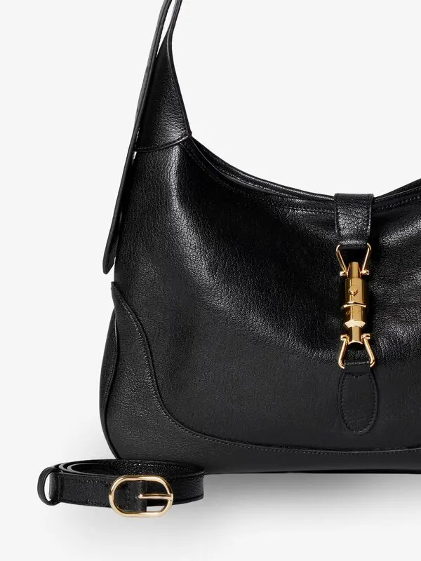 Gucci Jackie 1961 Hammered Leather Shoulder Bag - Black