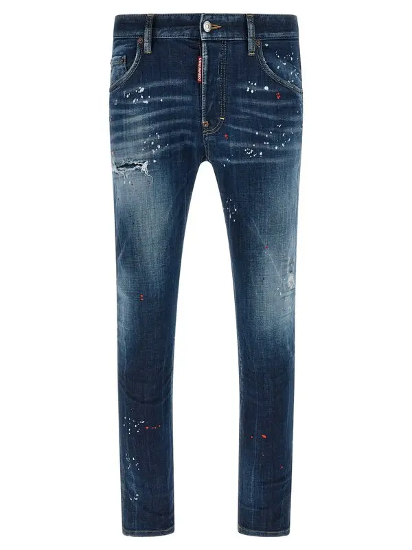 Dsquared2 Skater Jeans With Paint Splatter And Distressing