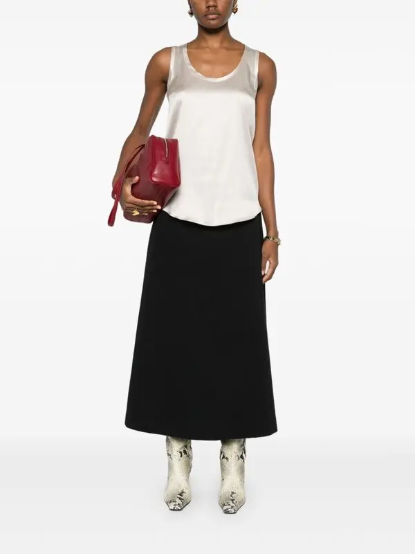 Brunello Cucinelli Sleeveless Satin V-neck Top