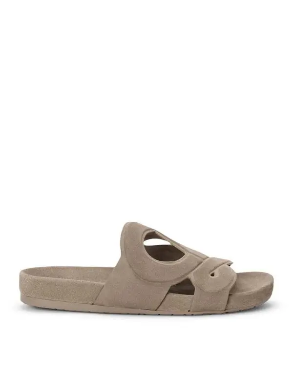 Loewe X Paula`s Ibiza Slide Ease Monogram In Suede - Cream