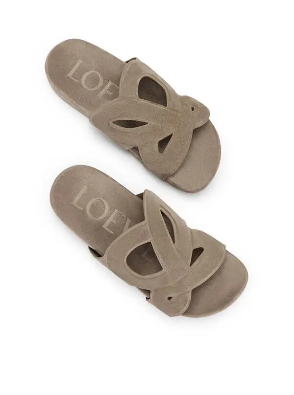 Loewe X Paula's Ibiza Slide Ease Monogram Suede Sandals
