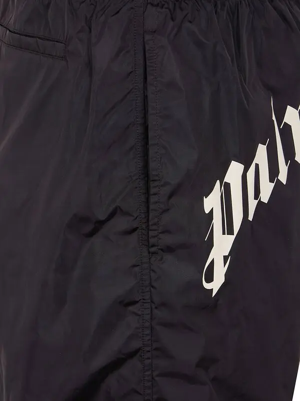 Palm Angels Curved Logo Swim Shorts - Black