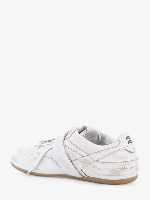 Miu Miu Leather Sneakers With Metal Buckle Detail - Multicolor