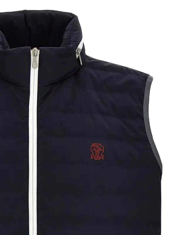 Brunello Cucinelli Padded Technical Fabric Vest - Blue