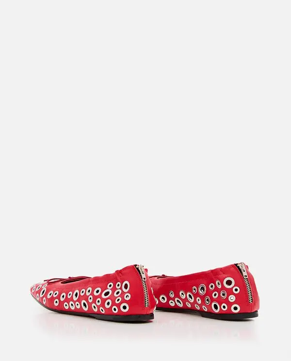 GOLDEN GOOSE Amy Ballerina Flats With Metallic Holes
