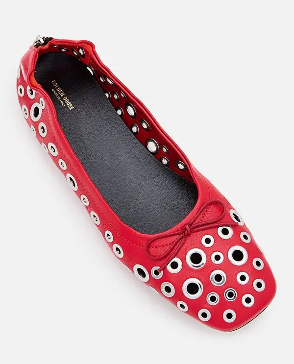 GOLDEN GOOSE Amy Ballerina Flats With Metallic Holes