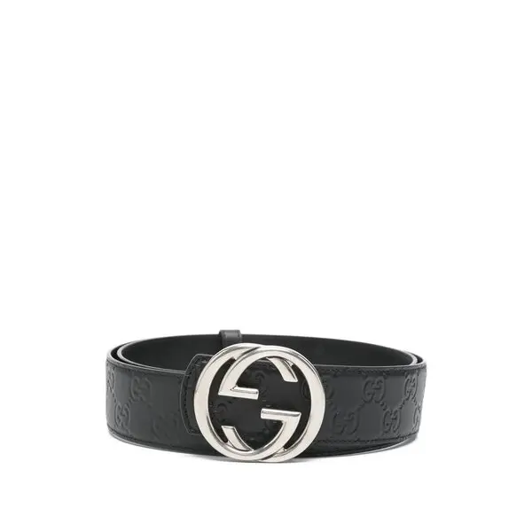 Gucci Embossed Logo Buckle Belt - Black