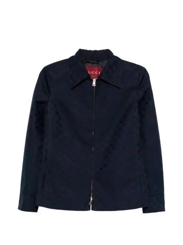 Gucci Gg Blue Cotton Gabardine Jacket