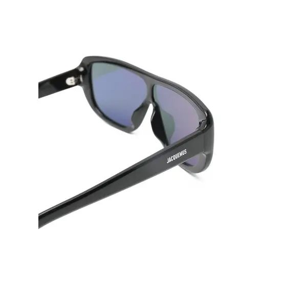 Jacquemus Rectangle Frame Sunglasses With Tinted Lenses - Black