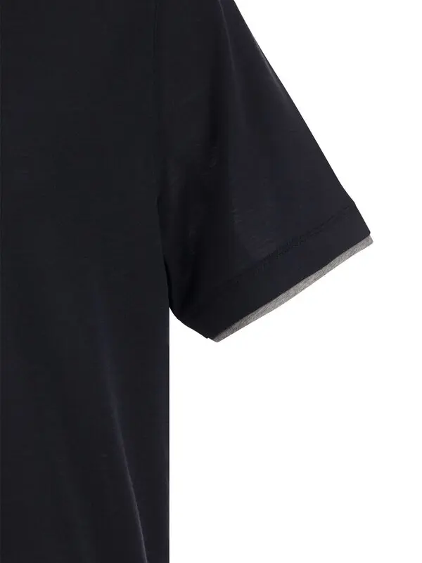 Brunello Cucinelli Silk And Cotton T-shirt - Blue