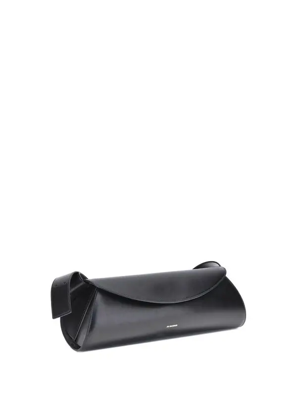 JIL SANDER Large Cannolo Shoulder Bag - Black