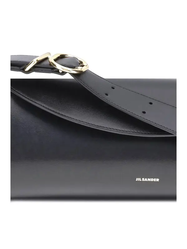 JIL SANDER Large Cannolo Shoulder Bag - Black