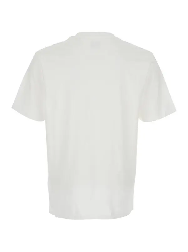 C.P. COMPANY White Crew Neck T-shirt With Logo On Front In Cotton For