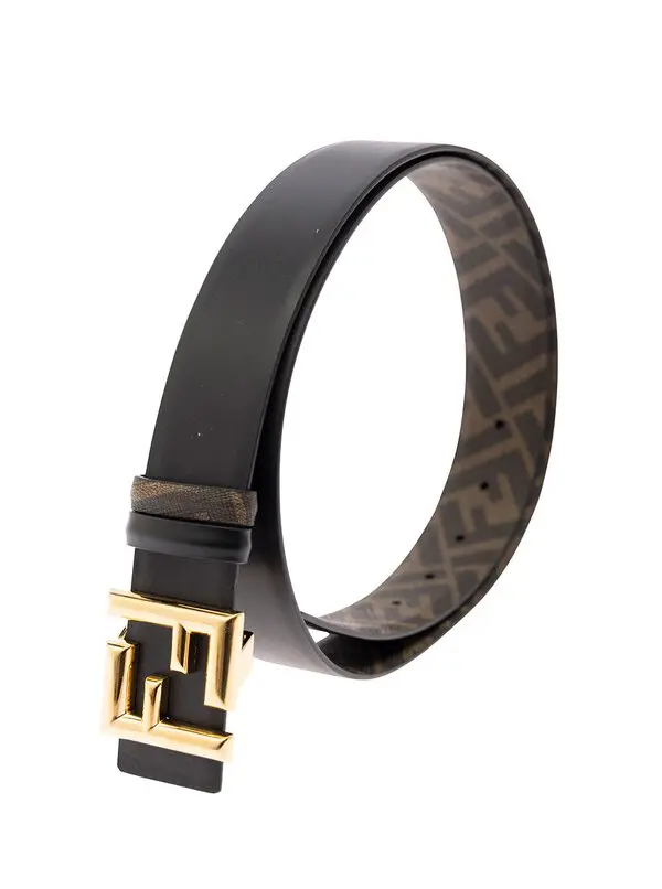 Fendi Reversible Leather Belt With Ff Buckle