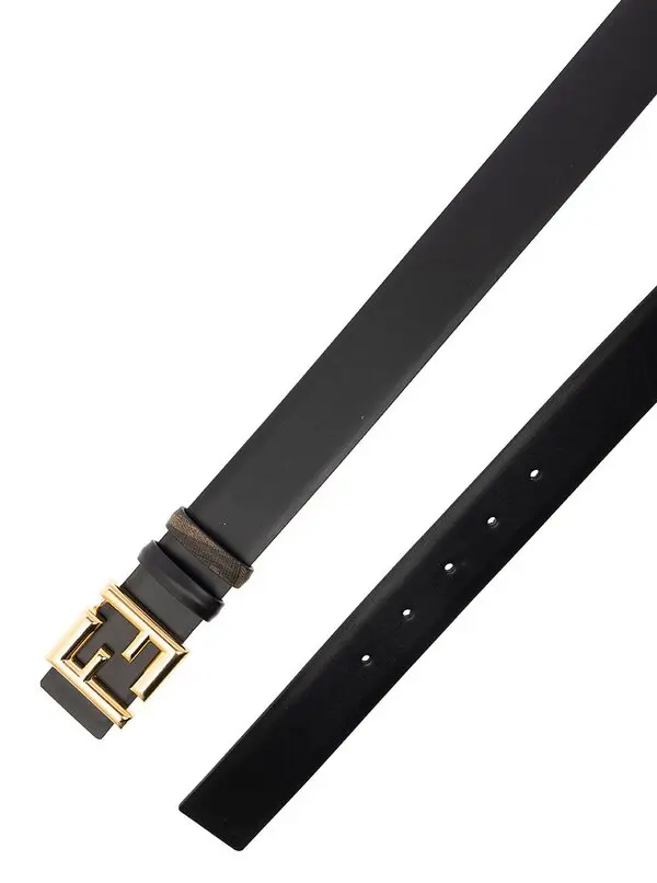 Fendi Reversible Leather Belt With Ff Buckle