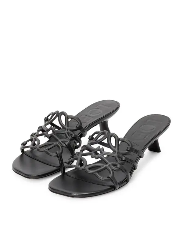 Loewe X Paula's Ibiza Petal Anagram Slides - Black