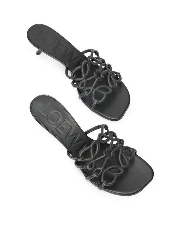 Loewe X Paula's Ibiza Petal Anagram Slides - Black