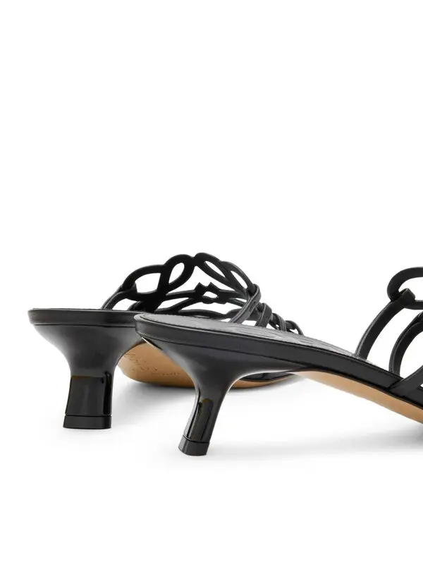 Loewe X Paula's Ibiza Petal Anagram Slides - Black