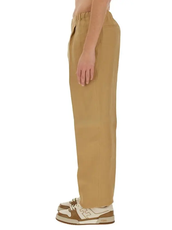 Fendi Canvas Tailored Trousers - Brown