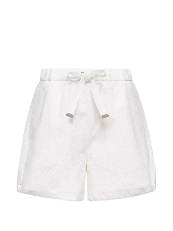 Moncler Cotton Eyelet Drawstring Shorts - Multicolor