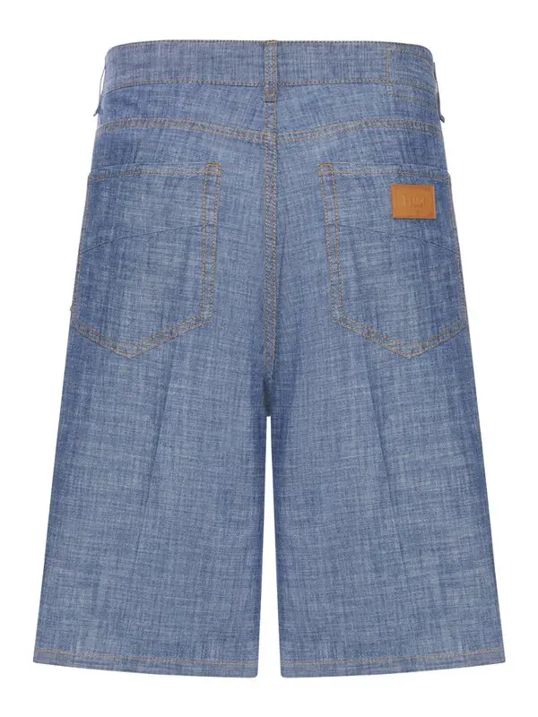 Fendi Light Chambray Bermuda Shorts - Blue
