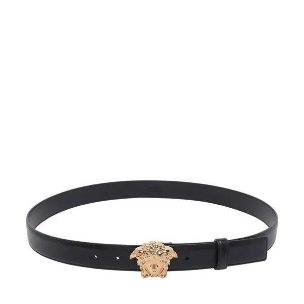 Versace La Medusa Leather Belt - Black