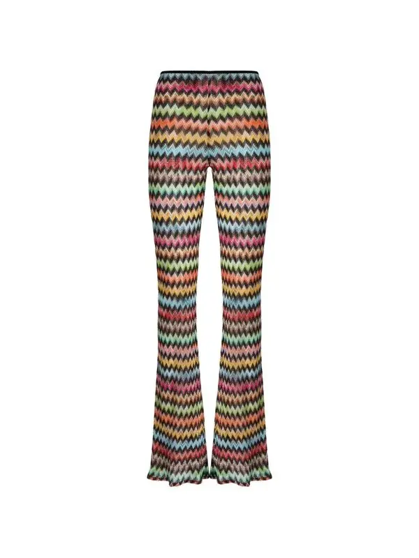 Missoni Zigzag Patterned Viscose Flared Pants