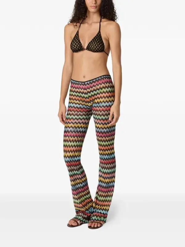Missoni Zigzag Patterned Viscose Flared Pants - Multicolor