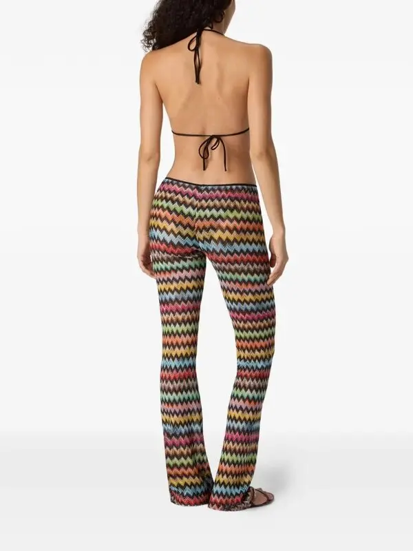 Missoni Zigzag Patterned Viscose Flared Pants - Multicolor