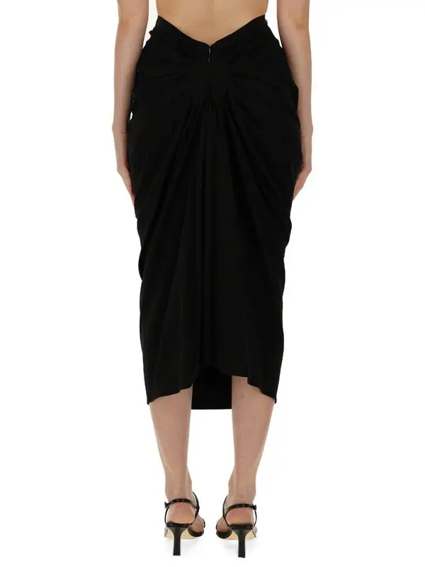 Dries Van Noten Draped Wool-viscose Skirt