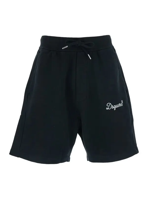 Dsquared2 Cotton Drawstring Waist Logo Shorts - Multicolor