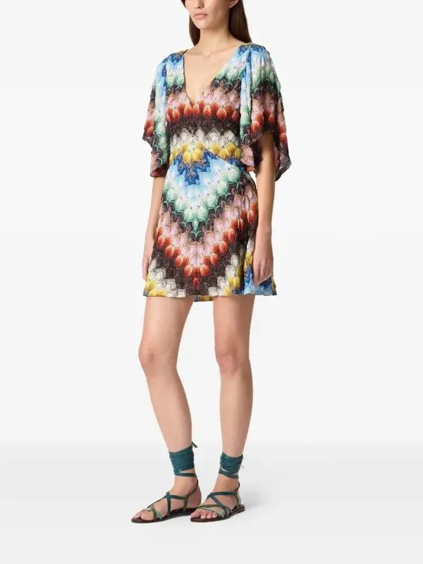 Missoni Printed V-neck Short Dress