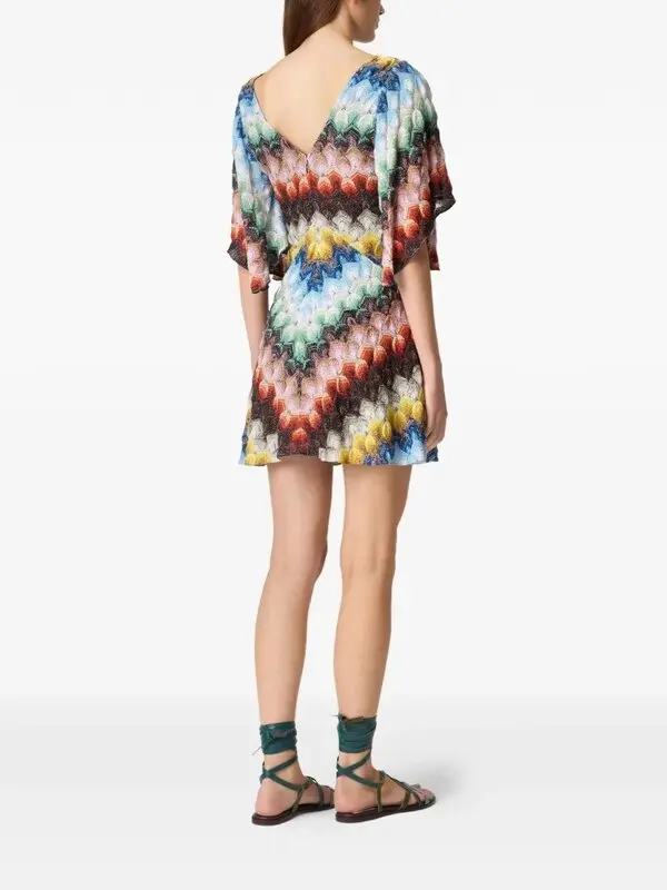 Missoni Printed V-neck Short Dress