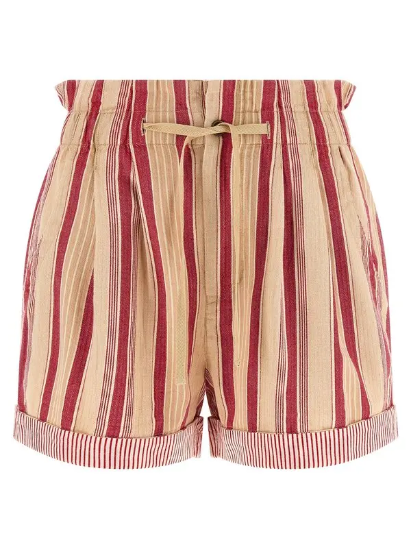 Isabel Marant Étoile Nirma' Striped Cotton Canvas Shorts - Multicolor