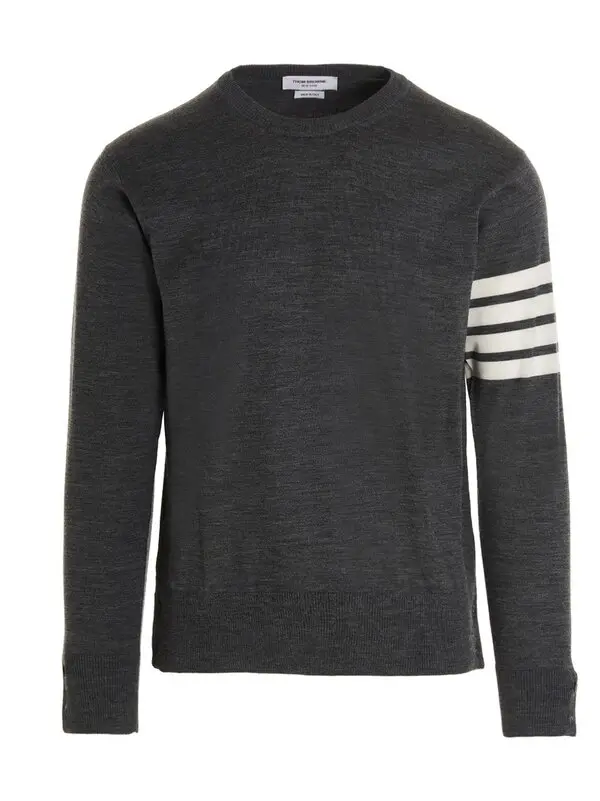 Thom Browne 4-bar Merino Wool Sweater - Gray