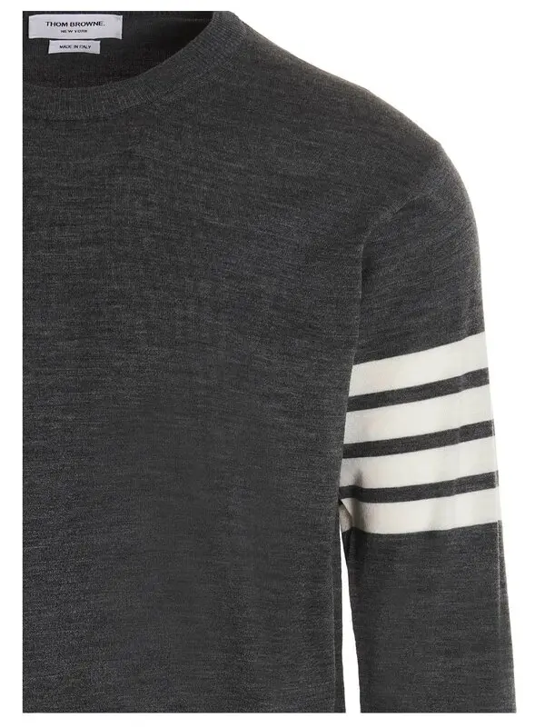 Thom Browne 4-bar Merino Wool Sweater - Gray