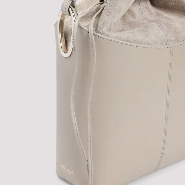 Giorgio Armani Taupe Leather Bucket Bag
