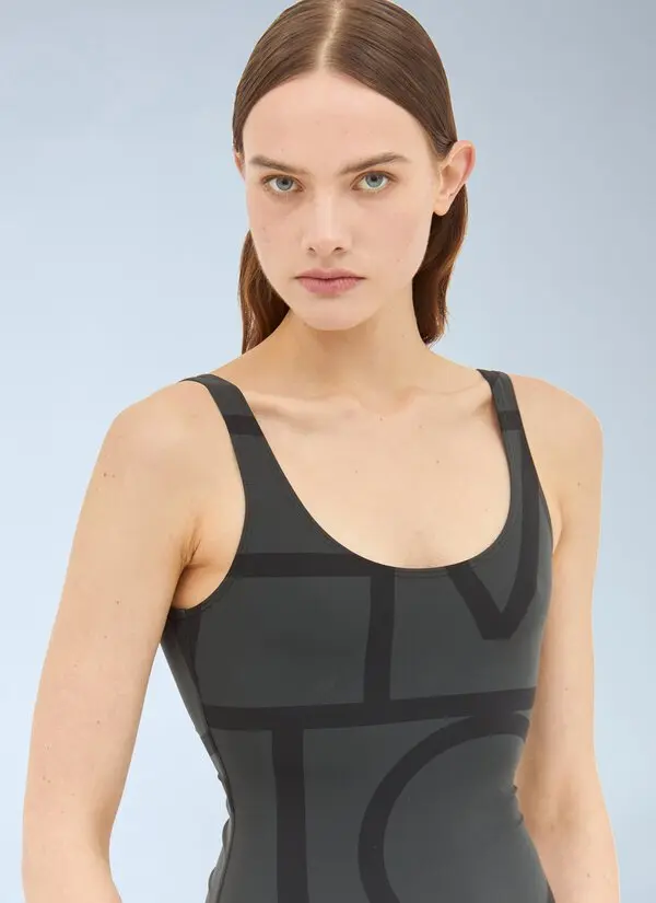 TOTEME Monogram Print One-piece Swimsuit - Black