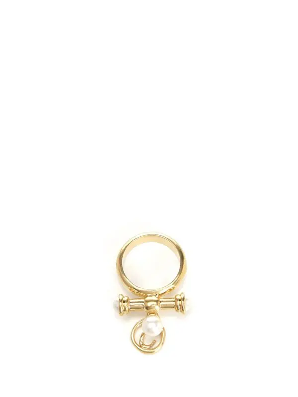 Chloé Classy Ring With Pearl And Medallion - Gold