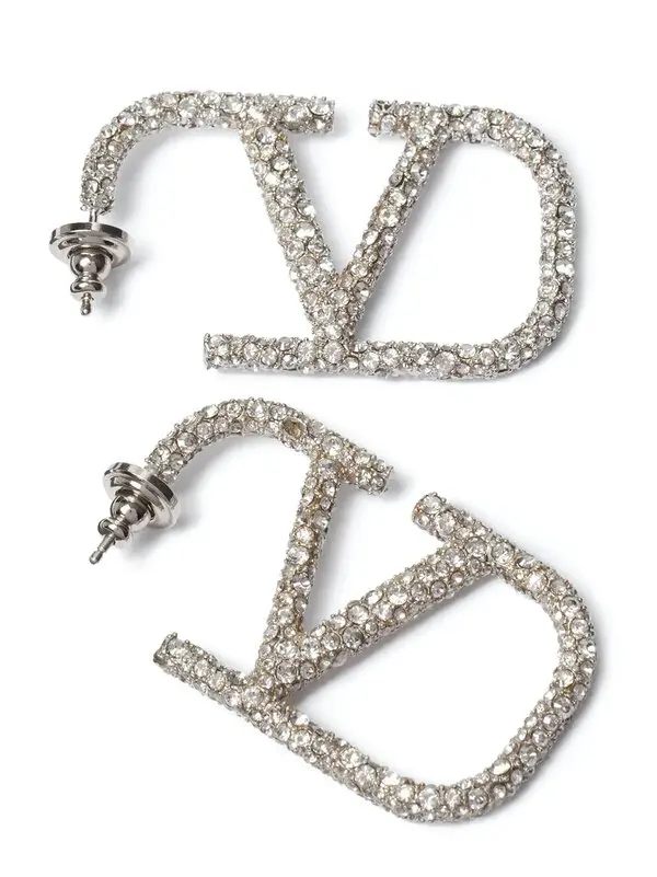 Valentino Garavani Vlogo Signature Crystal Earrings - Silver