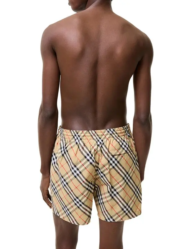 Burberry Check Swim Shorts - Cream