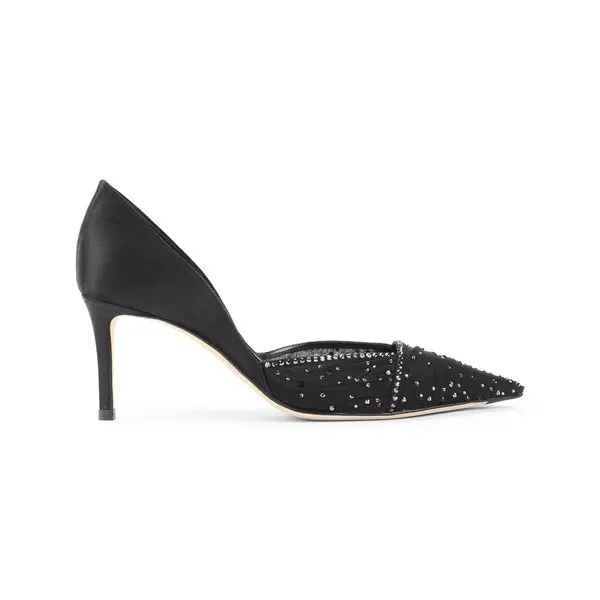 Giorgio Armani Satin And Tulle Embellished Stiletto Pumps - Black