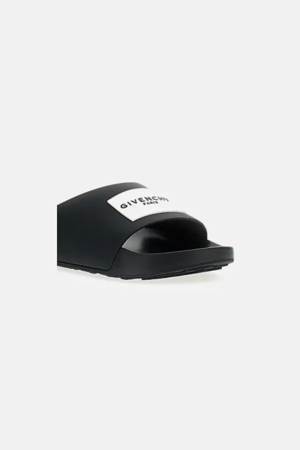 Givenchy Label Slide Flat Sandals - Multicolor