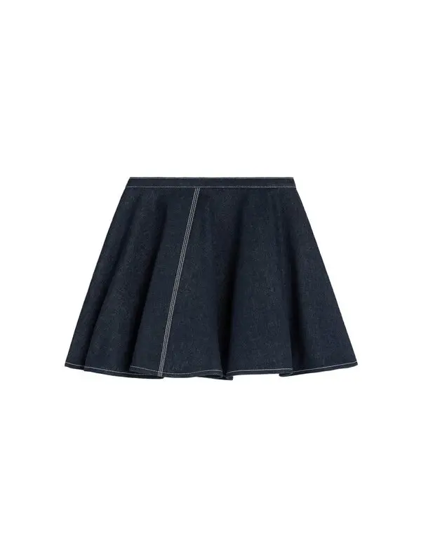 Celine Light Indigo Denim Peplum Skirt