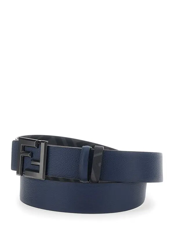 Fendi Reversible Leather Belt With Ff Buckle