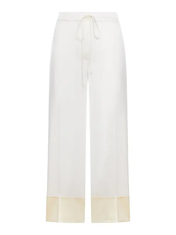 TOTEME Wide-leg Satin Drawstring Trousers - White