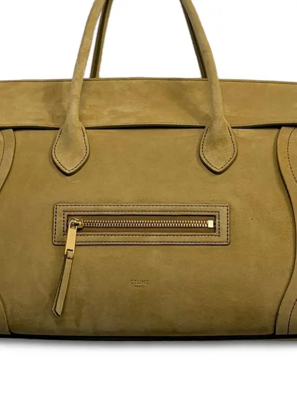 Celine Luggage Medium Suede Calfskin Tote Bag