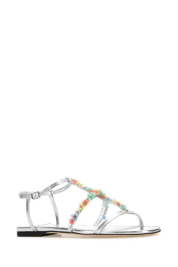 JIMMY CHOO Nappa Leather Daisy Flat Sandals